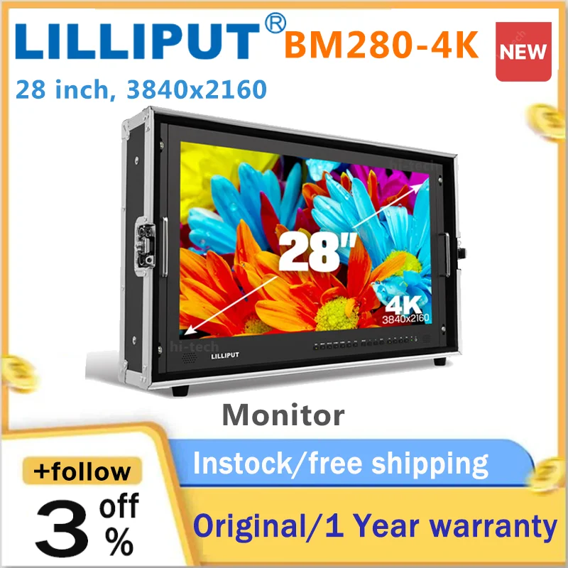 LILLIPUT BM280-4KS New 28" 3840x2160 4x4K HDMI-compatible3G-SDI In&Out ...