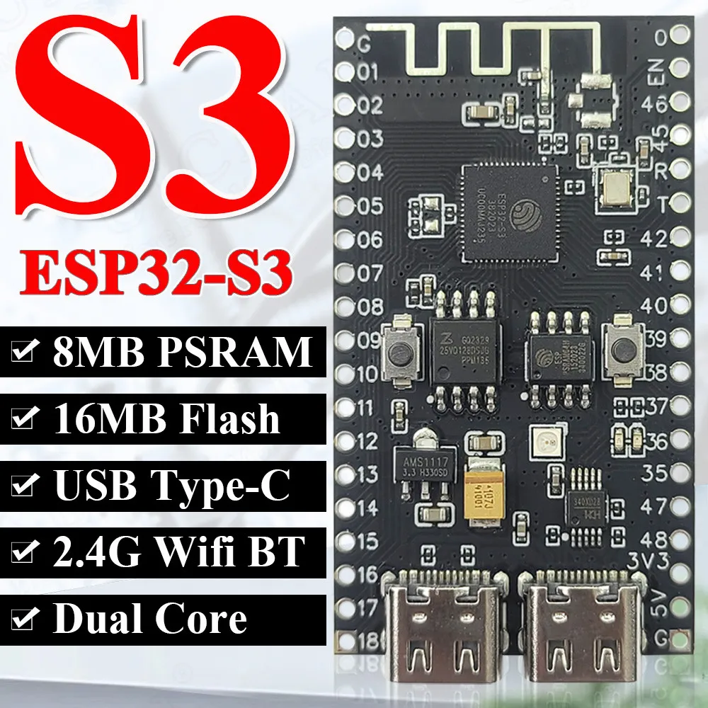 Placa-de-desenvolvimento-para-Arduino-ESP32-S3-N16R8-8MB-PSRAM-16MB ...