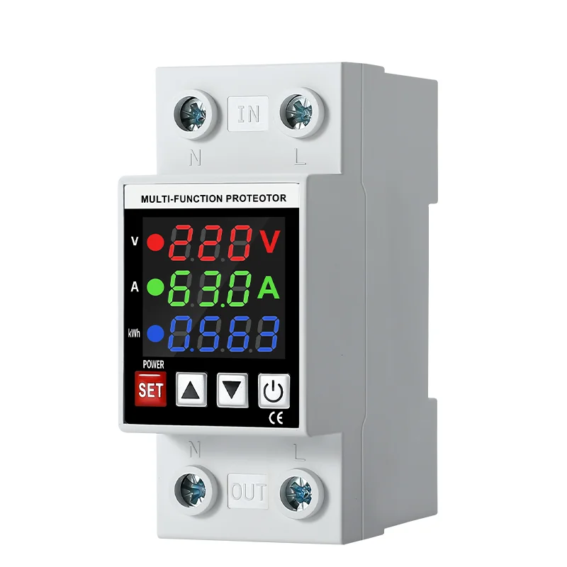 DIN Rail Dual Display Adjustable Voltage Current Protector Relay for ...