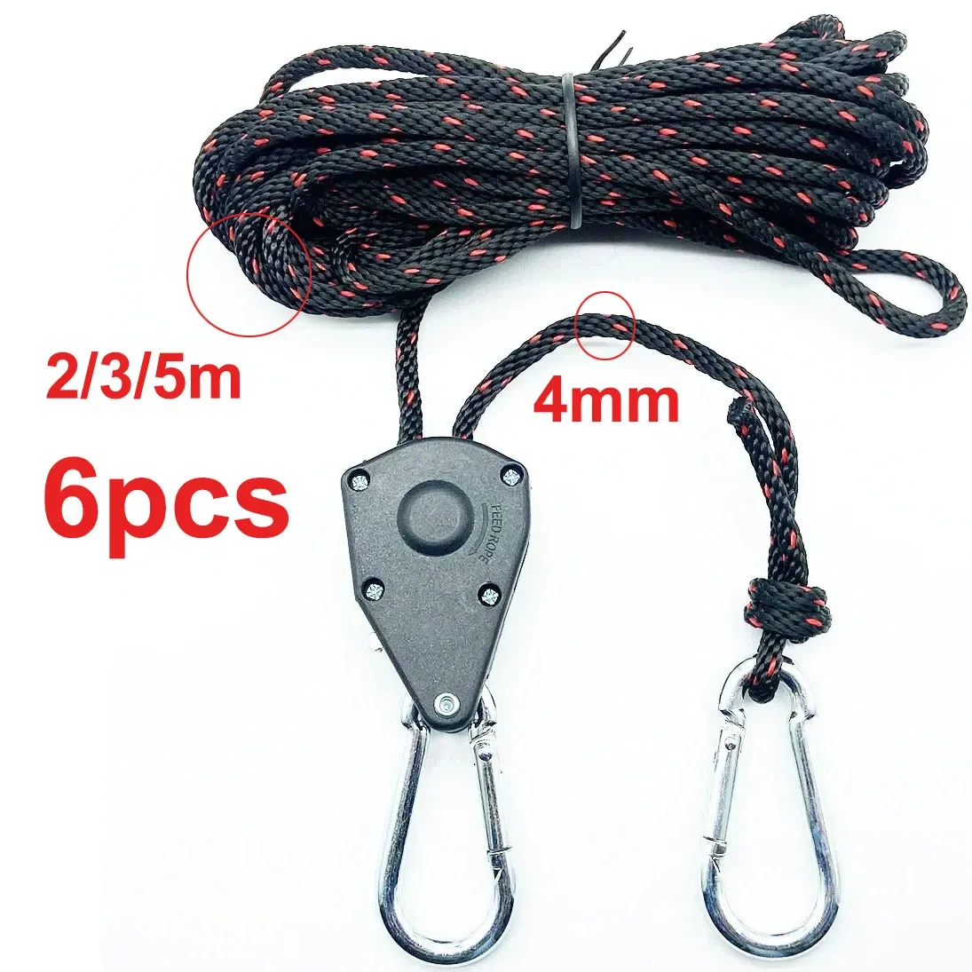 6Pcs-Camping-Tent-Tie-Down-Rope-Tightener-Fastening-Wind-Rope-Buckle ...