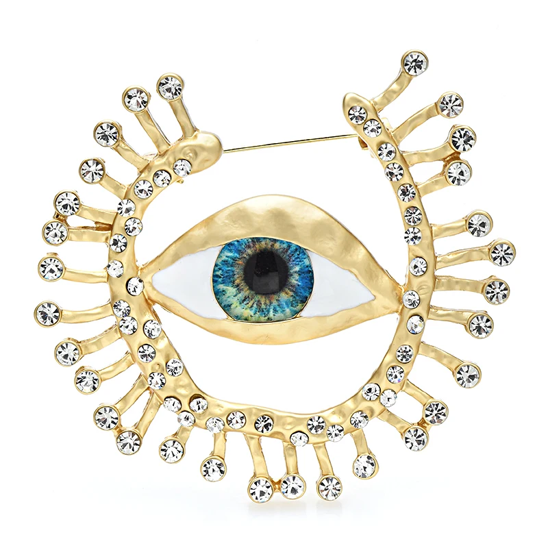 Wuli&baby Big Blue Eye Round Brooches Women Unisex New Design Charming ...