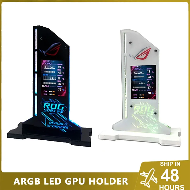 Diy Rgb Vertical Gpu Suporte Com 2.4 Polegada Led Monitor De Tela ...