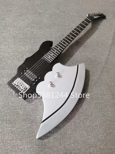 High Resolution Flaming Axe Guitar