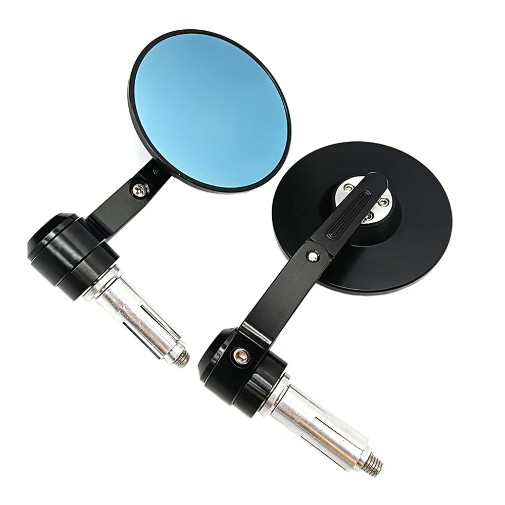 Universal-Motorcycle-Rearview-Mirrors-Round-Cafe-Racer-Bar-End ...
