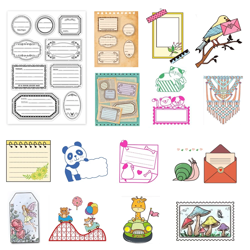 Clear-Label-Stamps-Frame-Silicone-Clear-Stamps-Vintage-Transparent ...