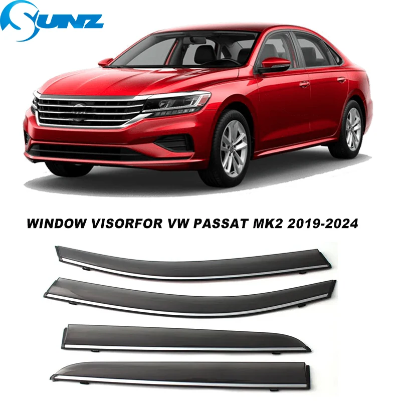 Side Window Deflectors For VW Passat MK2 2019 2020 2021 2022 2023 2024 ...