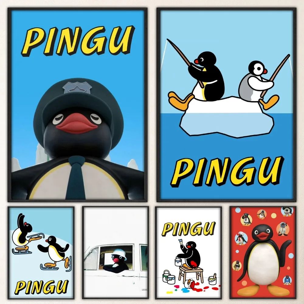 Pingu-Cartoon-Cute-Poster-Fancy-Poster-Wall-Sticker-for-Living-Room-Bar ...