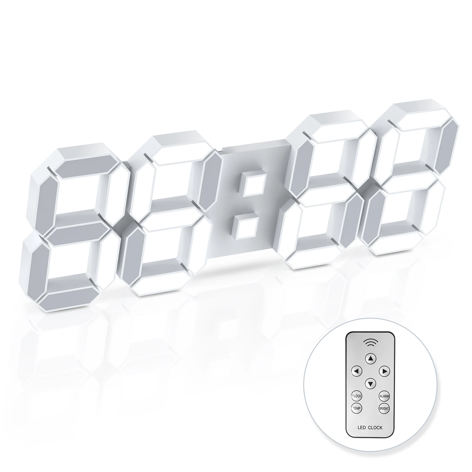 EDUP-3D-LED-Wall-Clock-Large-Digital-Wall-Clock-With-Remote-Control ...