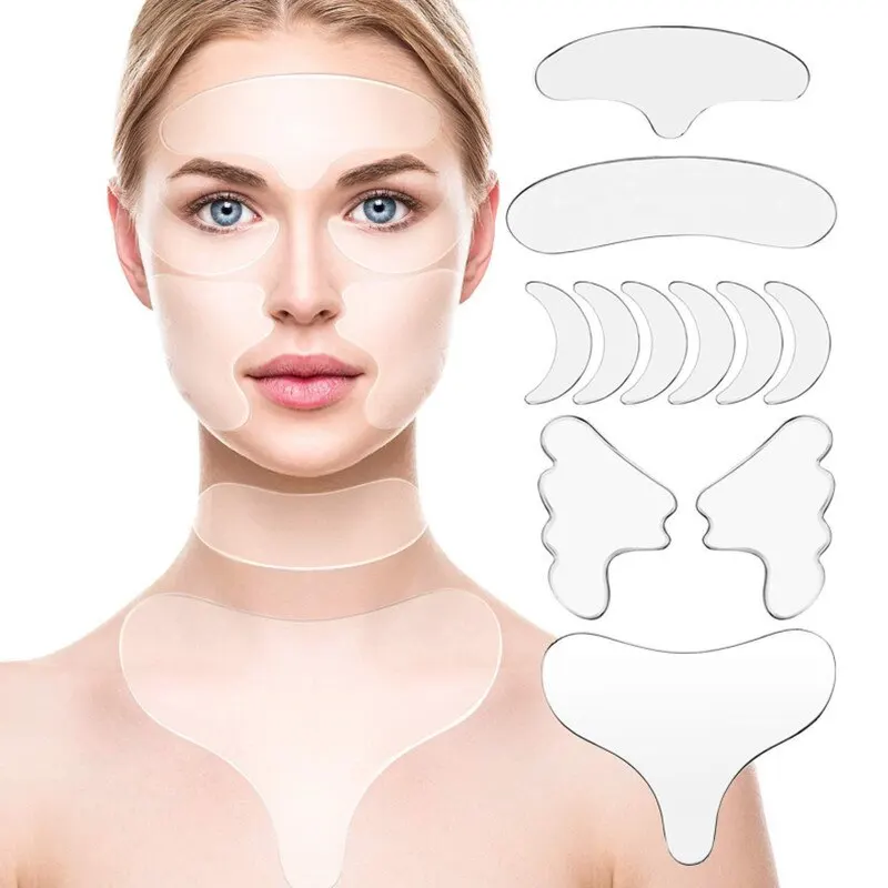16 Pcs Anti Wrinkle Sticker Silicone Reusable Face Forehead Neck Skin ...