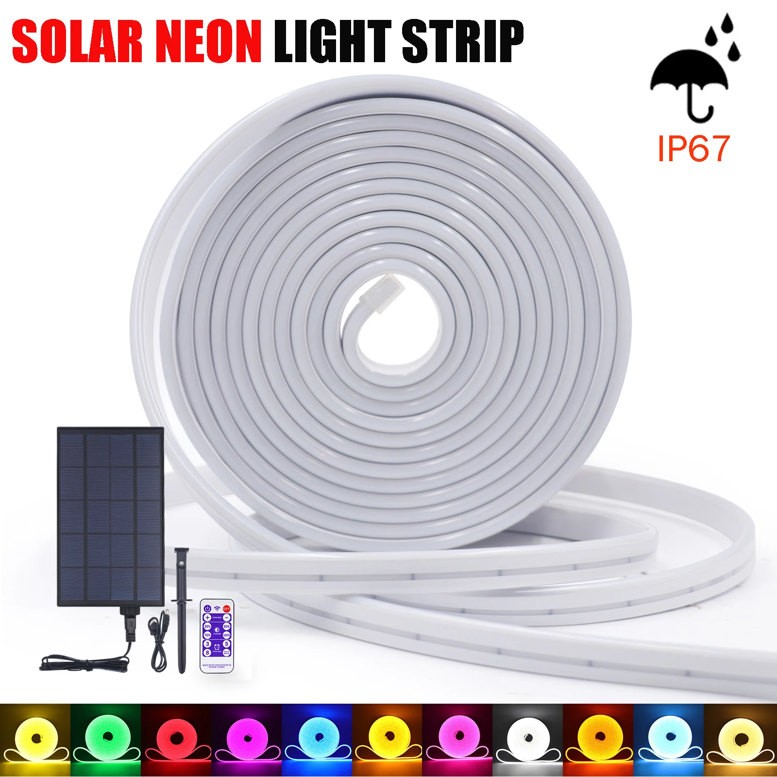 Tira-de-LED-de-ne-n-de-silicona-Solar-para-exteriores-l-mpara-Solar-de ...