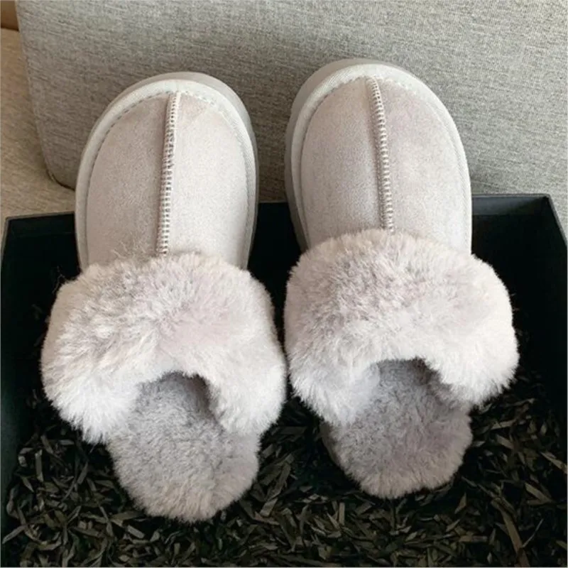 Fluffy-slippers-women-wear-new-fur-thick-soled-snow-boots-Bao-head-half ...