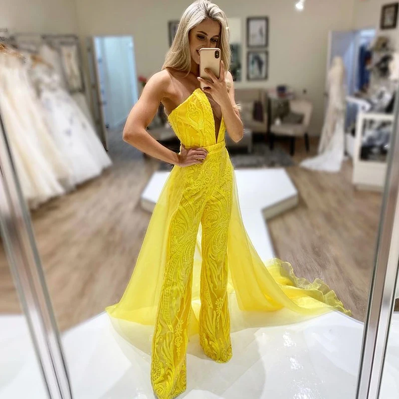 Hot-Sale-Sequined-Jumpsuit-Prom-Dresses-with-Detachable-Train-Straight ...