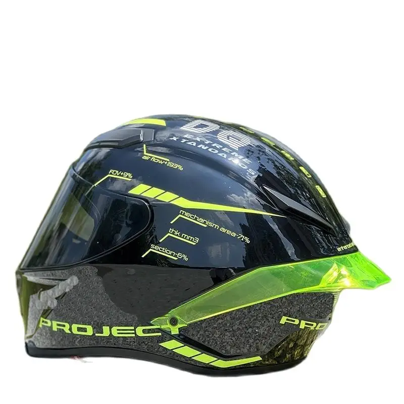 Bright-Green-Fluorescent-Helmet-Motorcycle-Full-Face-Men-Helmet-Big ...