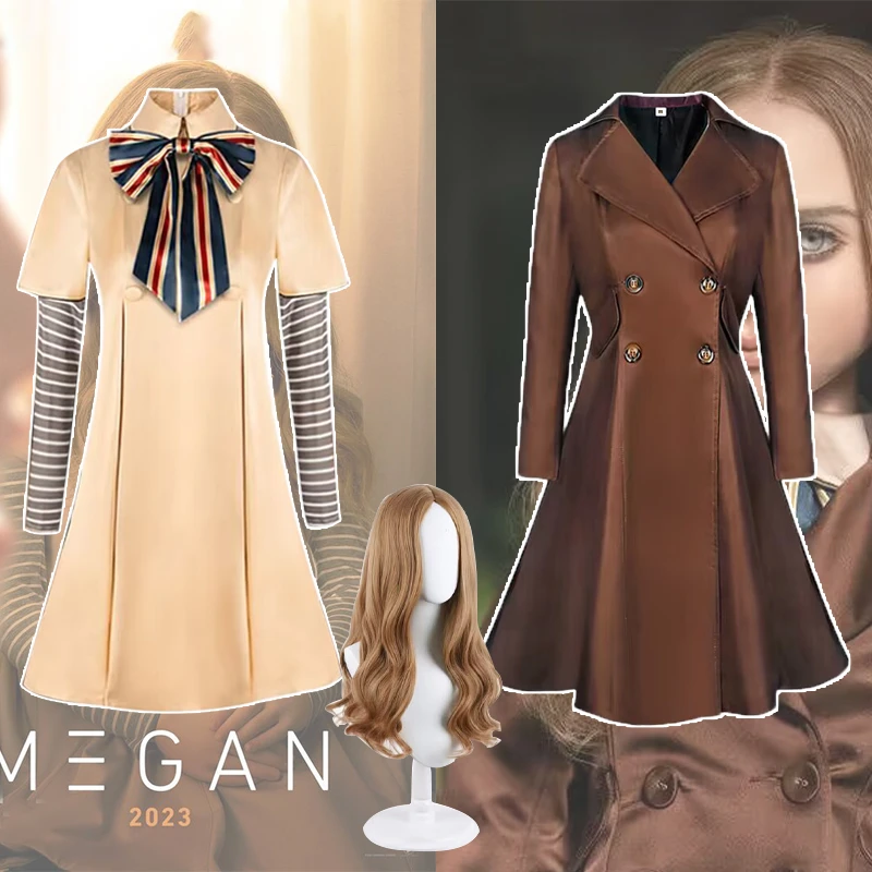 M3gan Cosplay Costume Wig Megan Dress Ai Doll Robots Kids Dress Top ...