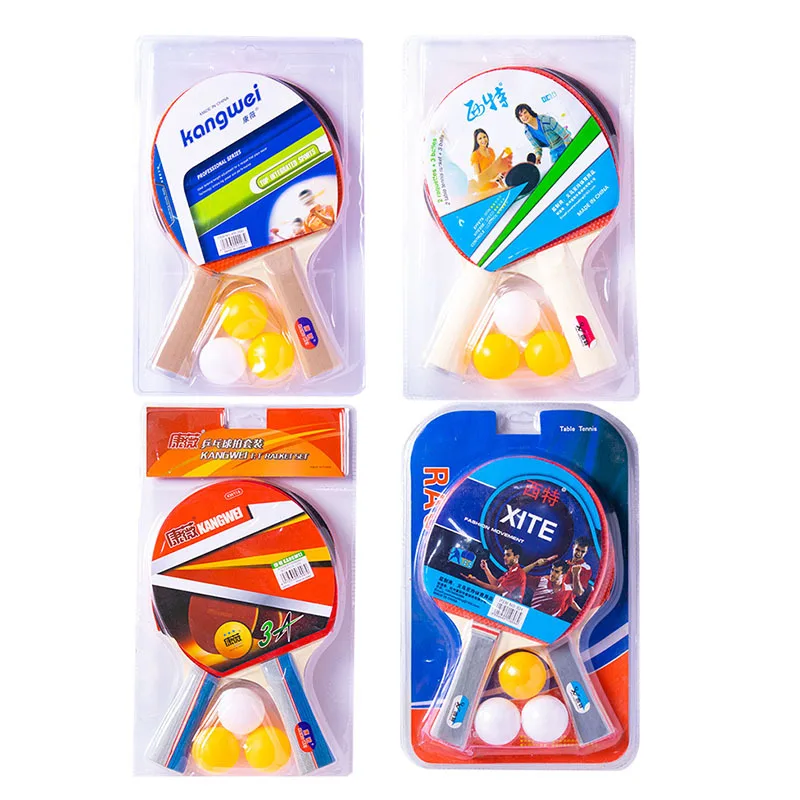 Ping pong racket double sided reverse glue suit horizontal straight ...