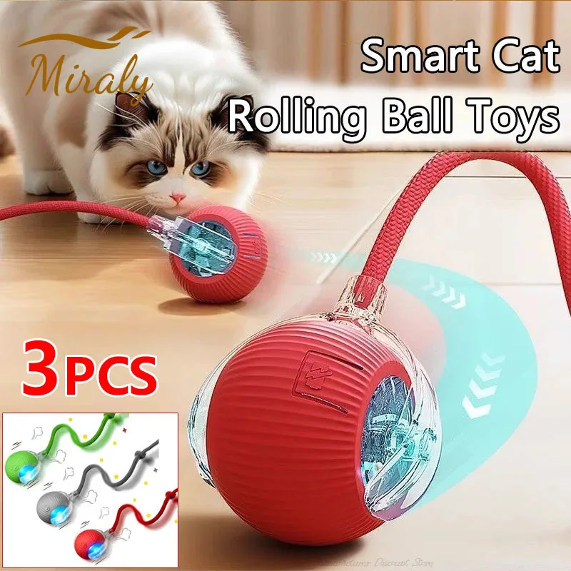 Super Sale Cat Interactive Ball Toy Automatic Rolling Ball with Tail ...