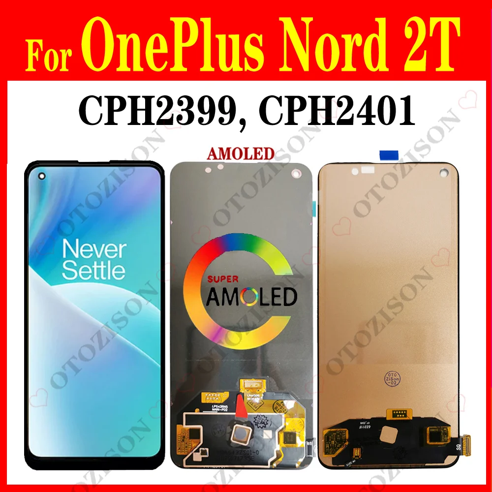 AMOLED-For-OnePlus-Nord-2T-LCD-CPH2399-CPH2401-LCD-Display-Screen-Touch-Sensor-Digitizer ...