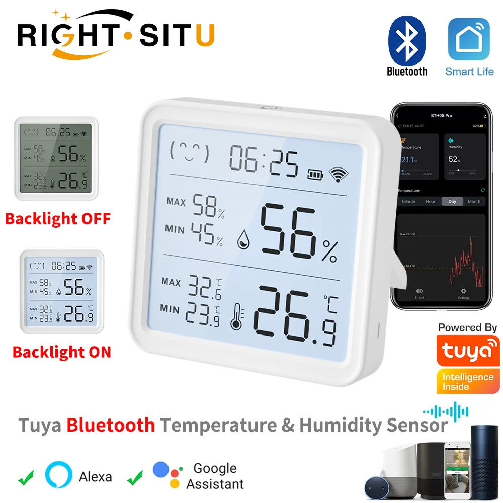 Tuya Temperature Humidity Sensor With Backlight Compatible With ...
