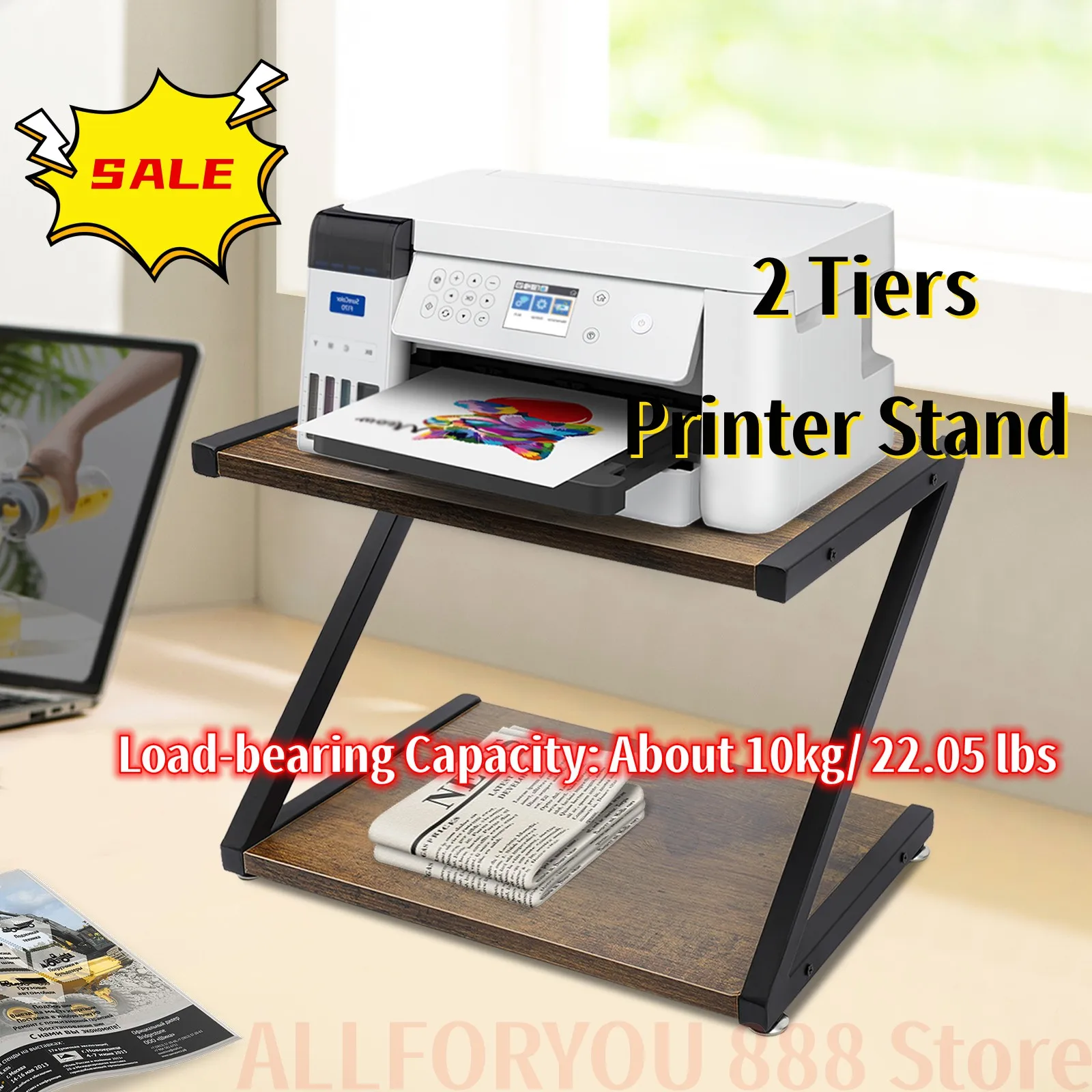 Printer-Stand-for-Desk-2-Tier-Scanner-Shelf-Printer-Holder-Gamer ...