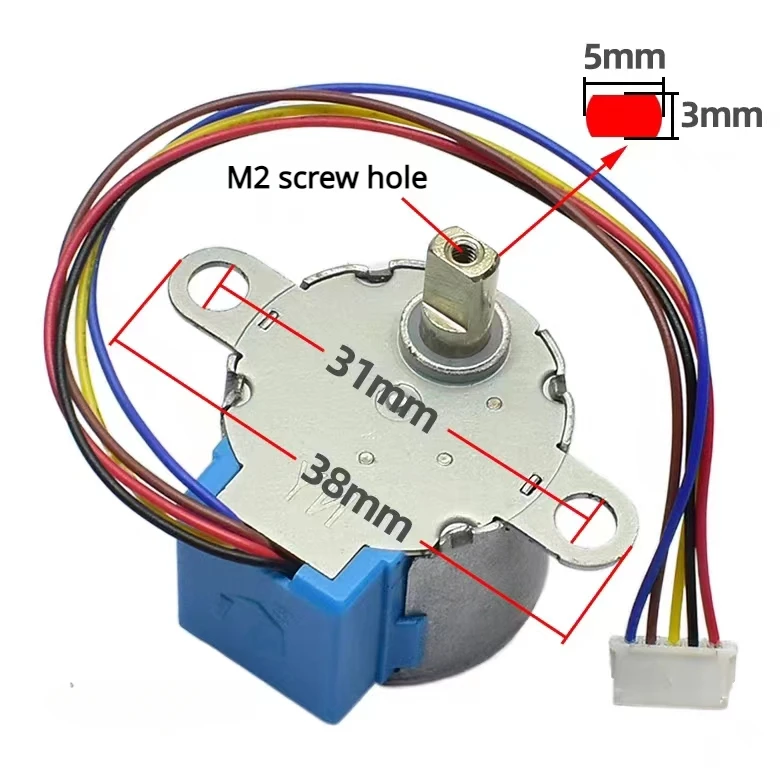 4-Phase 5-Wire DC Gear Stepper Motor 5V 24BYJ48 Reduction Motor Ratio ...