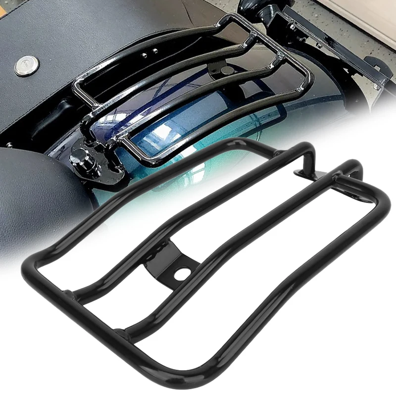 Motorcycle-Rear-Solo-Seat-Luggage-Rack-Support-Shelf-Gloss-Black-For ...