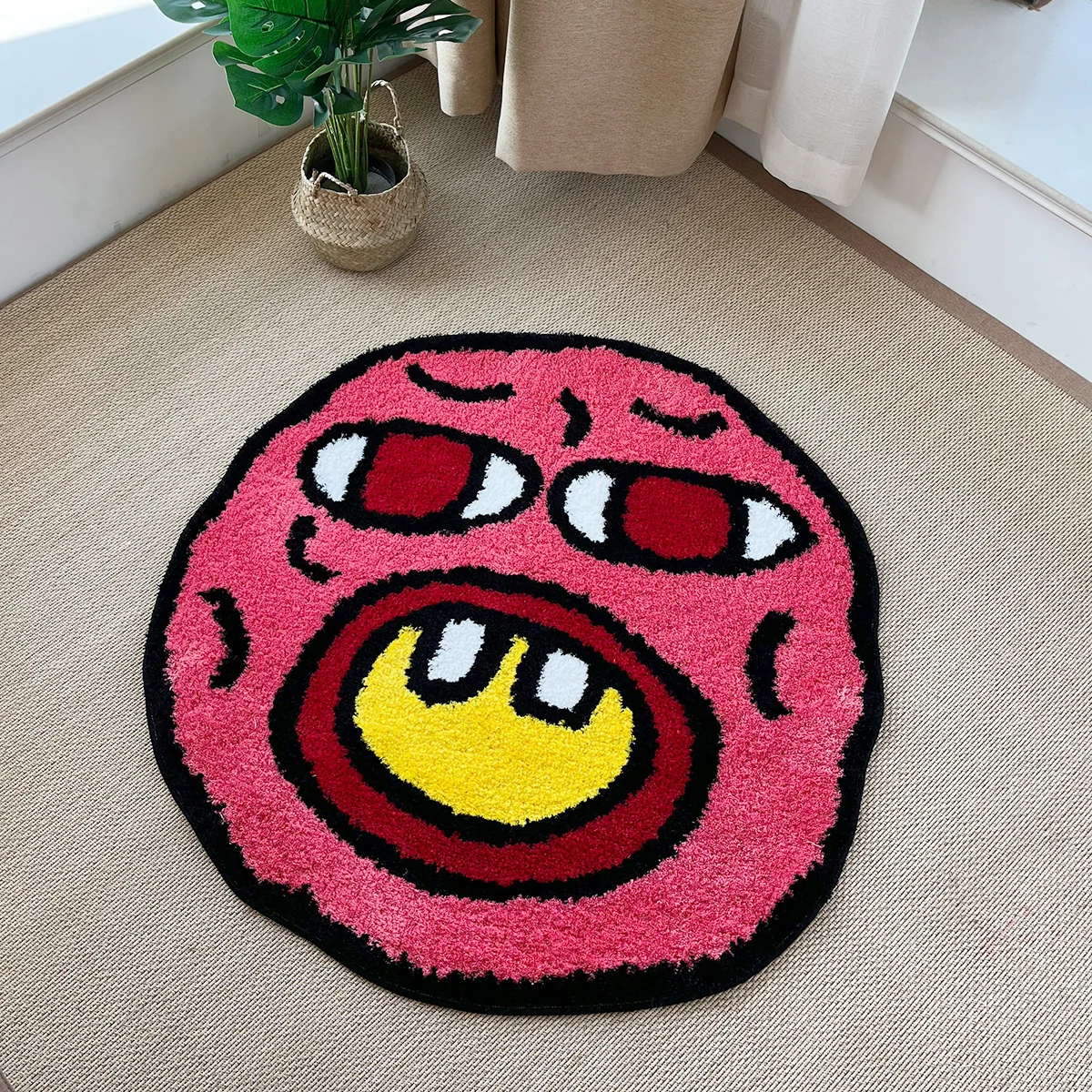 LAKEA Cherry Bomb Rug Pink Handmade Tufted Carpet Room Decor Kawaii Rug ...