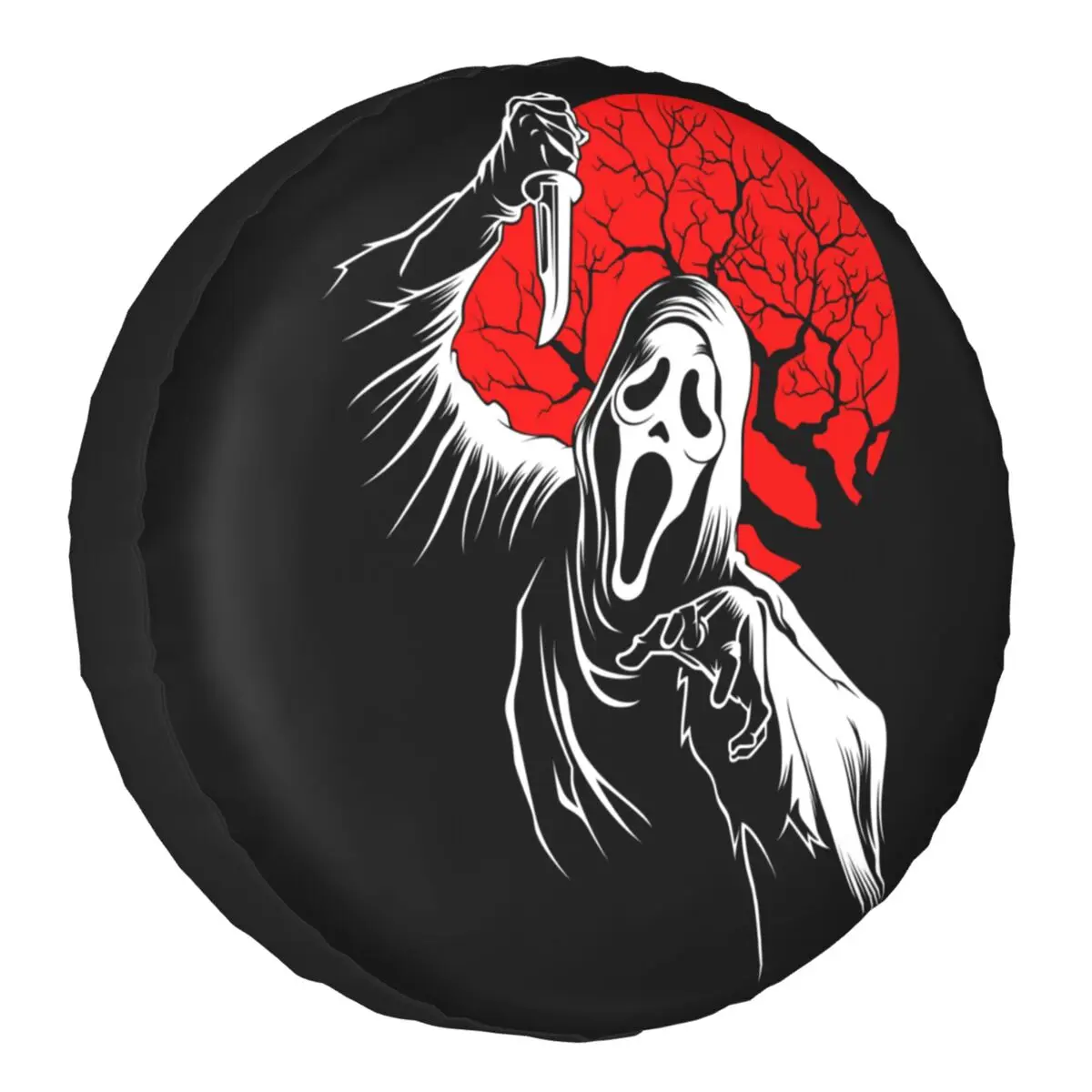 Scream Ghostface Spare Tire Cover For Jeep Mitsubishi Pajero Halloween ...