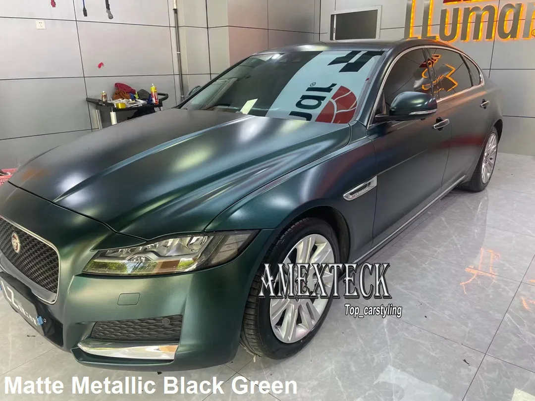 Premium-Black-Green-Matte-Metallic-Vinyl-Car-Wrap-Film-With-Air-Release ...