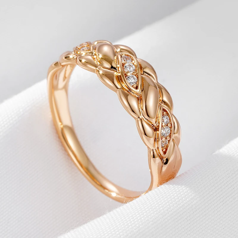 Wbmqda-Irregular-Geometric-Stacking-Ring-For-Women-585-Rose-Gold-Color ...