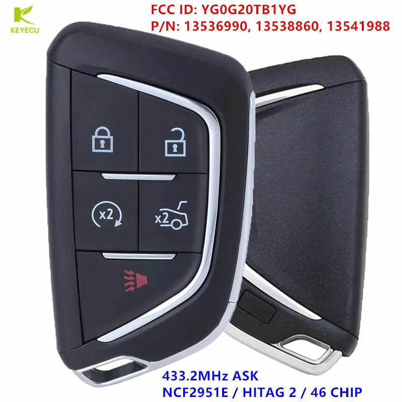 KEYECU 캐딜락 CT4 CT5 433.2 2020 2021 FCC ID: YG0G20TB1YG 용 Smart Remote ...