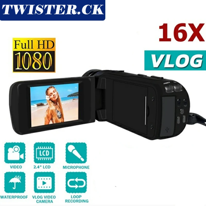 C-mera-digital-Full-HD-para-iniciantes-zoom-16X-1080p-2-4-Polegada-LCD ...