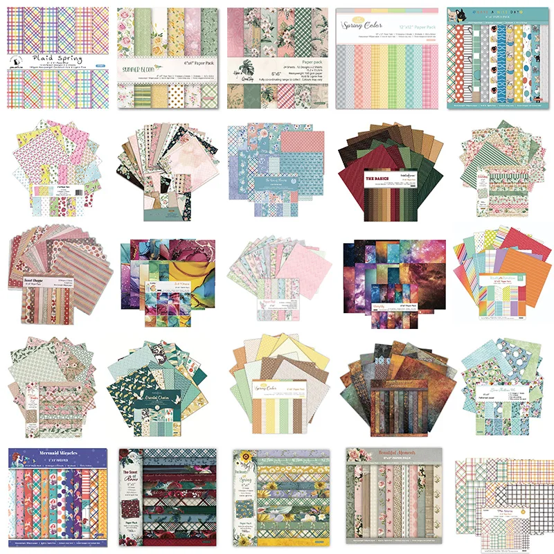 12-Sheets-Scrapbook-Paper-15x15cm-Journaling-Card-Background-Planners ...