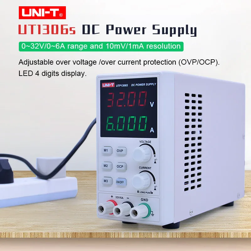 UNI-T UTP1306S DC regulated power supply LED digital tube 4 Digits display 32V/6A AC 220V 50Hz ...