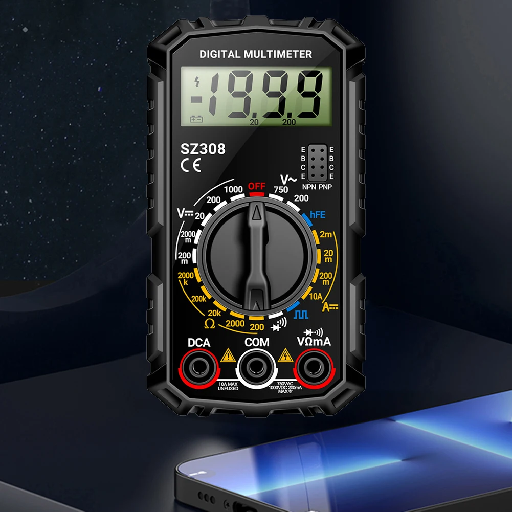 Digital-Multimeter-AC-DC-Voltmeter-Ammeter-1999-Counts-Voltage-Current ...