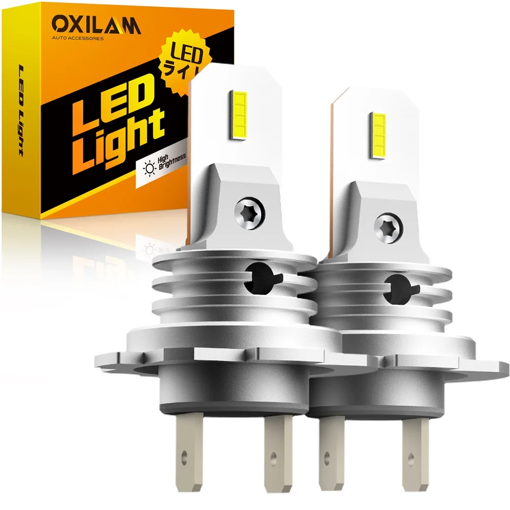 OXILAM-2Pcs-LED-H7-Mini-Headlight-Bulb-6500K-H7-Fanless-Plug-Play-Head ...