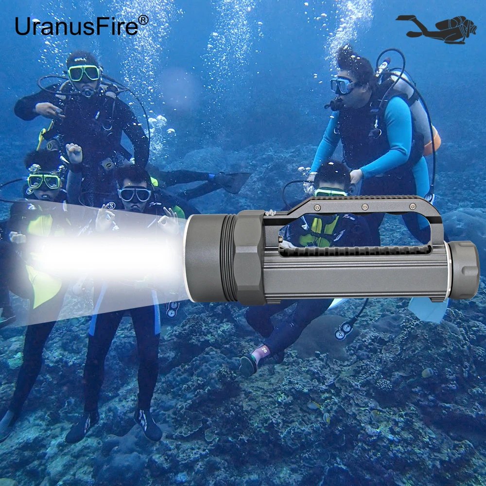 Linterna de buceo impermeable, luz LED subacuática, 4x XM L2, 4800 ...