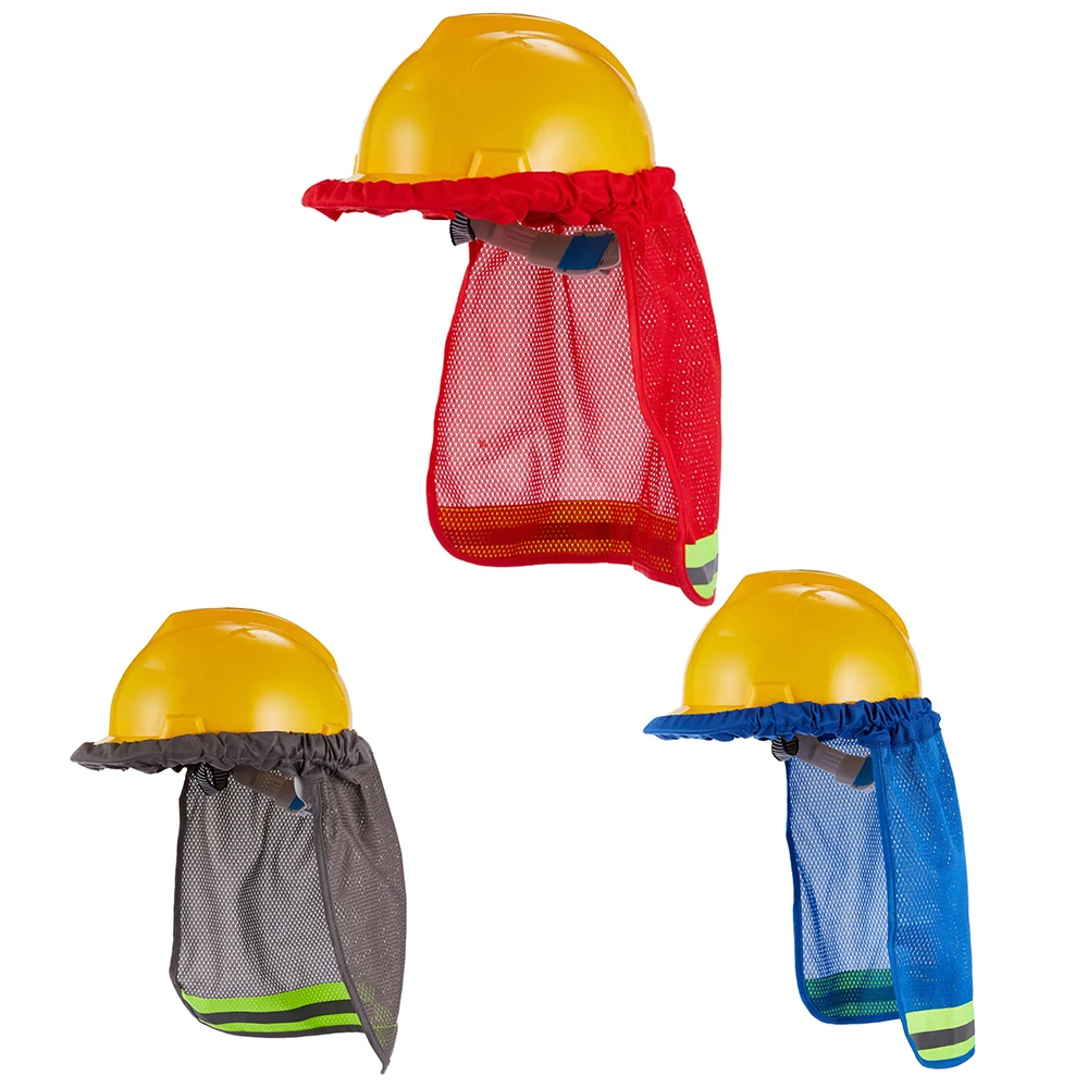 Summer-Sun-Shade-Safety-Hard-Hat-Neck-Shield-Helmets-Reflective-Stripe ...