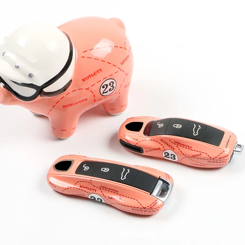 For-Porsche-Key-Fob-Cover-with-Keychain-Pink-Car-Key-Case-Fit-for ...