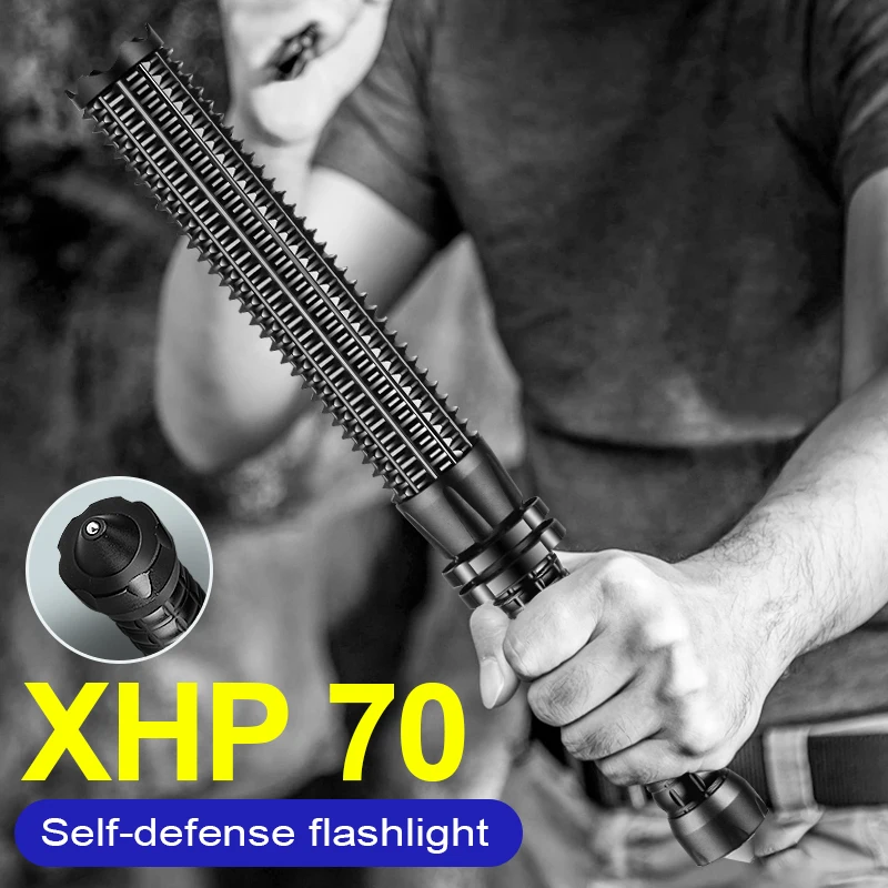 XHP70-Baseball-Bat-LED-Flashlight-Aluminum-Alloy-Zoomable-Powerful ...