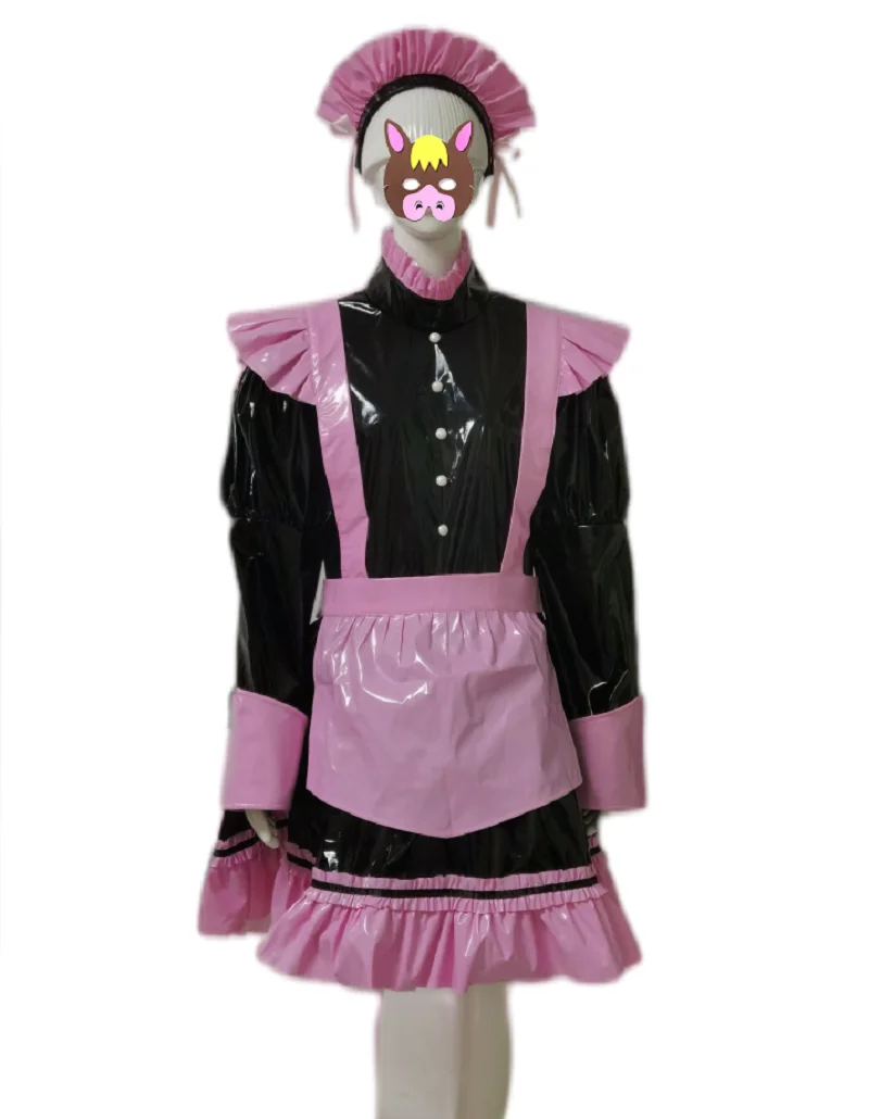 Lockable-Sissy-Dress-Heavy-PVC-Vinyl-Maid-Role-Play-Costume ...