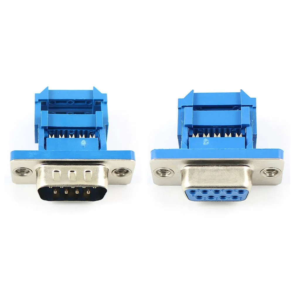 10pcs-D-SUB-9-Pin-9P-Male-Female-Straight-IDC-Shielding-Cover-Type ...