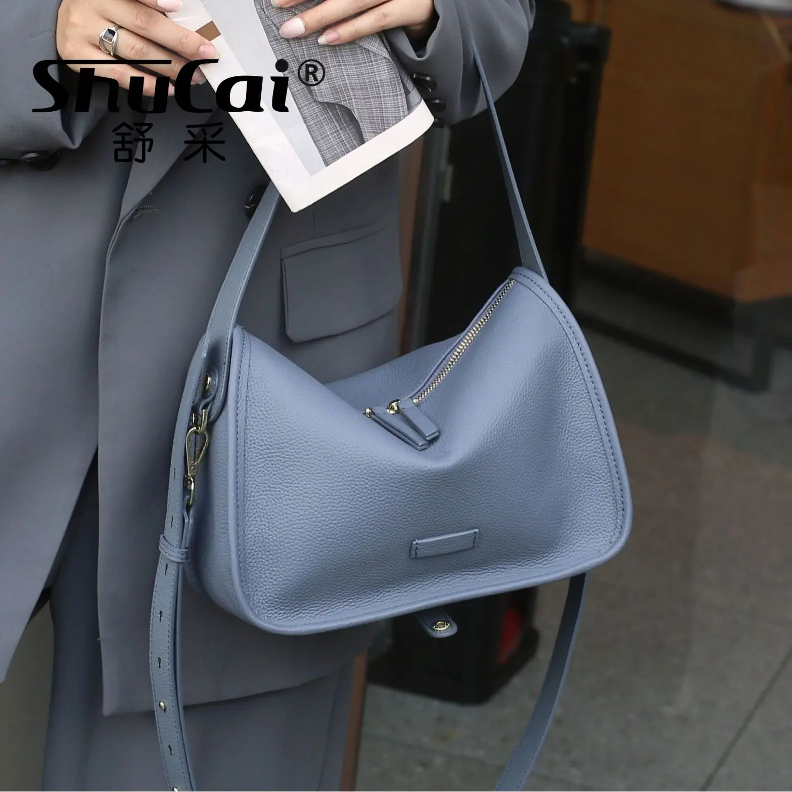 genuine-leather-ladies-pillow-bag-fashion-large-capacity-single ...