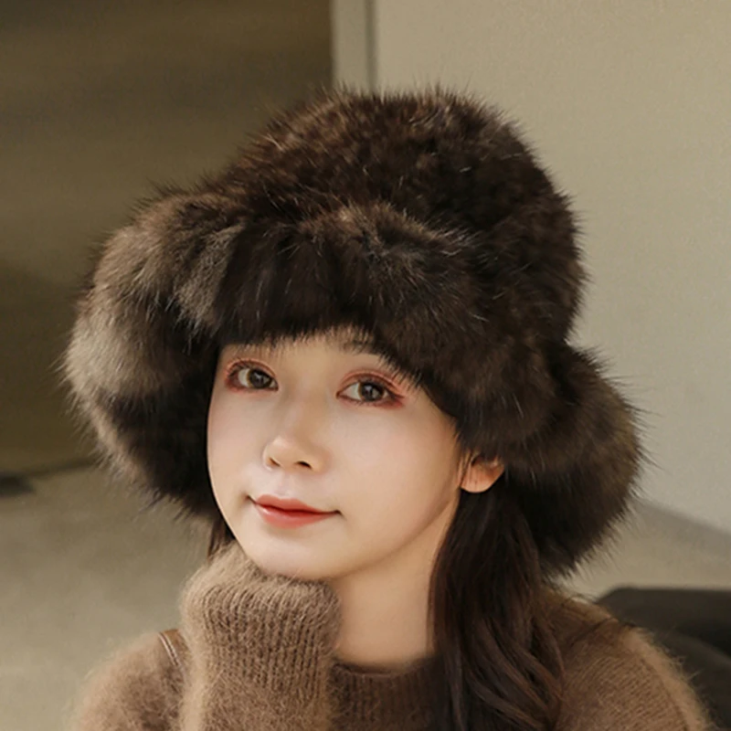 Fur Hat Fashion Russia | Mink Fur Bucket Hat | Sable Fur Hats | Sable ...
