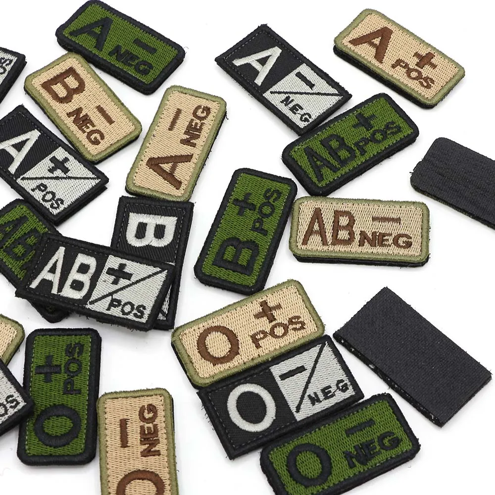 Tactical Patch B-Negative Blood Type - Olive Military Style Embroidered ...