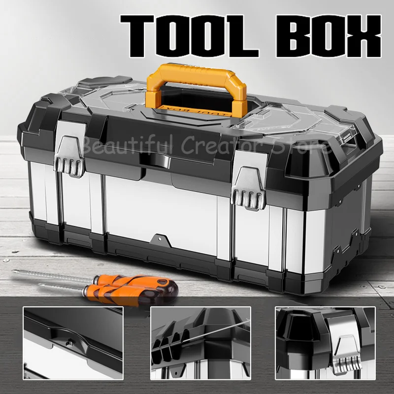 Stainless-Steel-Tool-Box-Large-capacity-Toolbox-Portable-Electrician ...