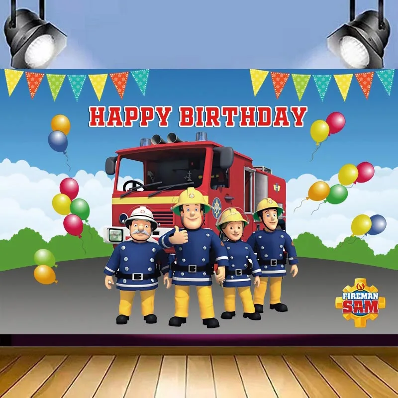 ส่วนบุคคล Fireman Sam การถ่ายภาพฉากหลัง Baby Shower Boys Birthday Party ...