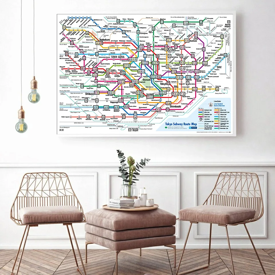 Poster HD Prints London Underground Train Map Tokyo Subway Travel ...