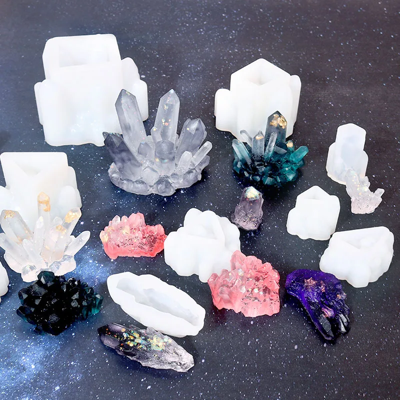 DIY-glue-drop-crystal-cluster-mold-18-types-of-crystal-cluster-rockery ...
