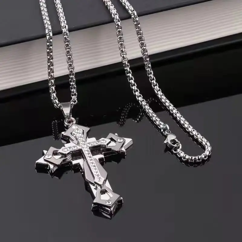 High-Quality-Cross-Titanium-Steel-Non-Fading-Necklace-Domineering-and ...