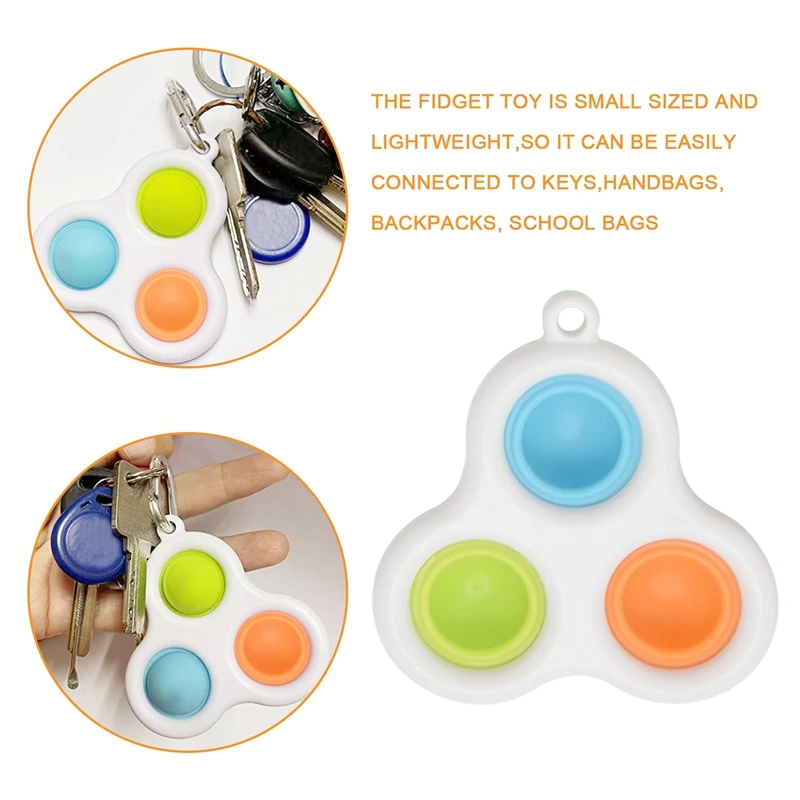 5 Pack Simple Dimple Fidget Toys,Keychain Stress Reliever Toy For ...